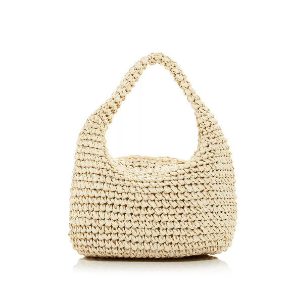 Aqua | Bags | Aqua Mini Slouch Woven Basket Top Handle Bag Natural 34 ...